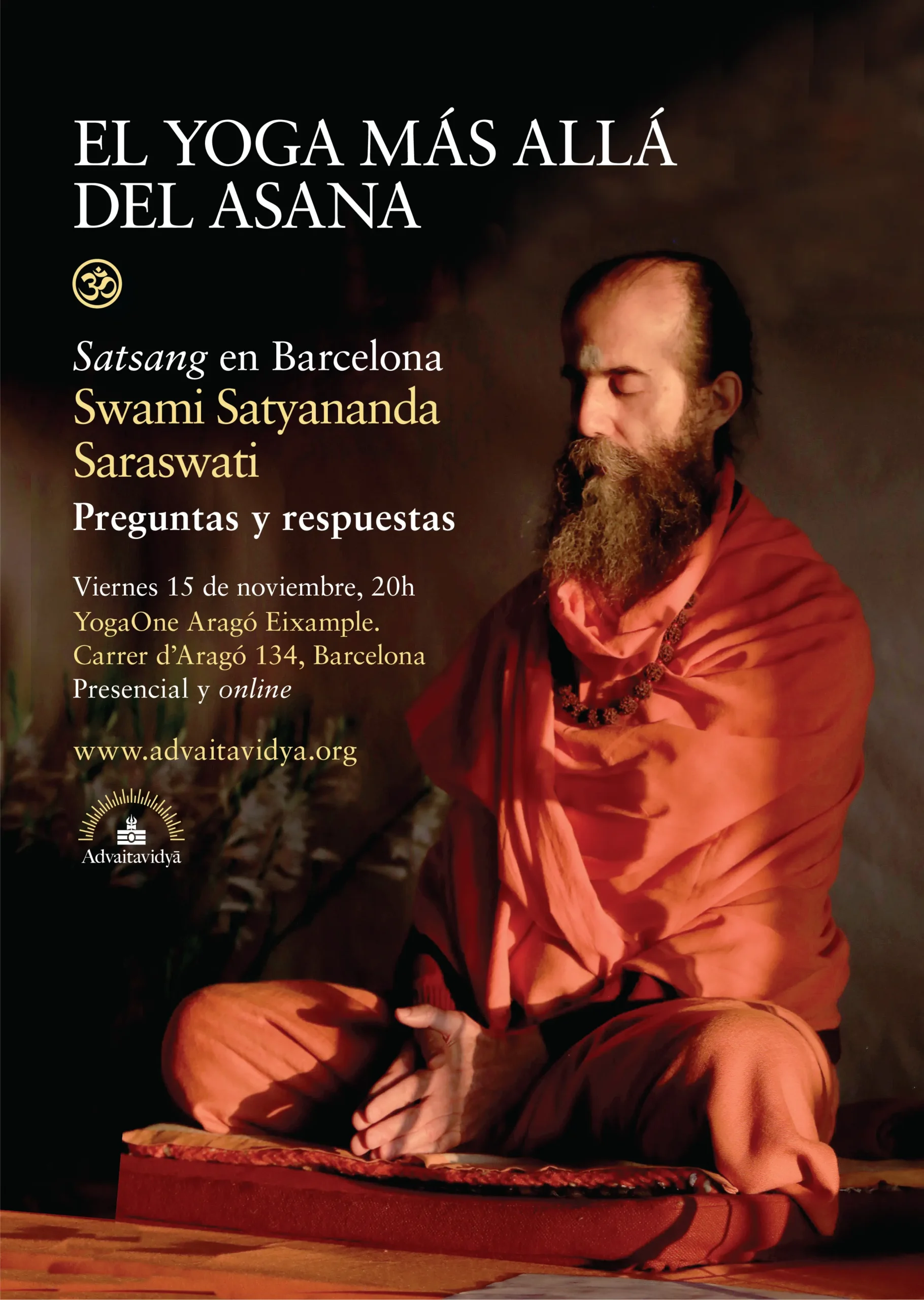 Satsang en Barcelona - El yoga más allá del asana - Advaitavidya